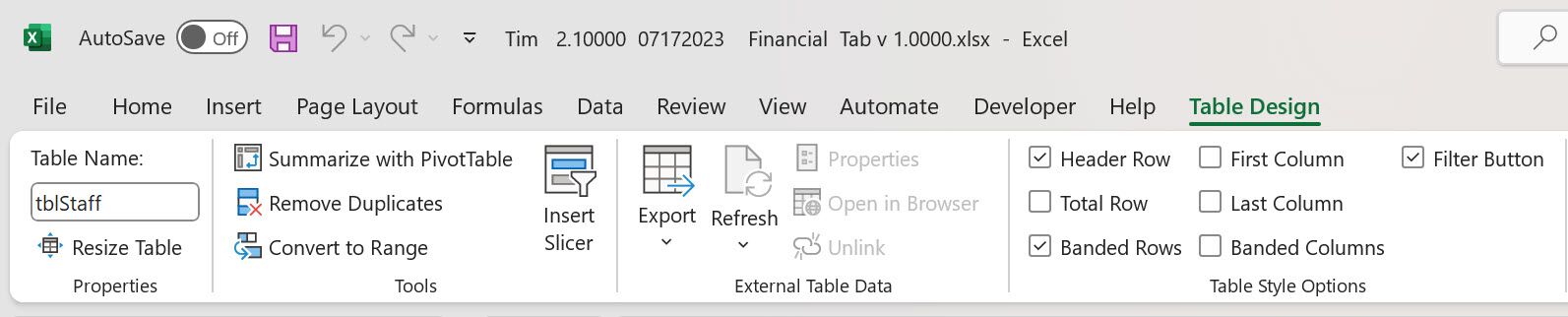 Get Excel Table Addresses - Excel and Access, LLC