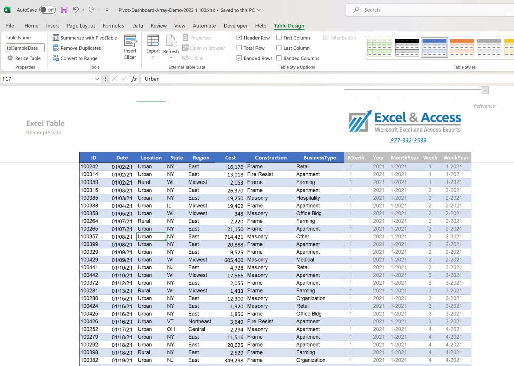 Get Excel Table Addresses Excel And Access LLC