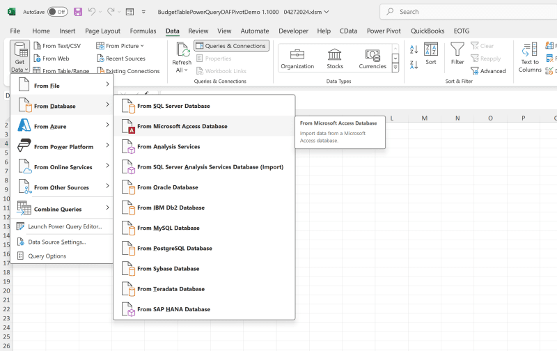 Import Access Data Into Excel 365 Via Power Query Excel And Access Llc