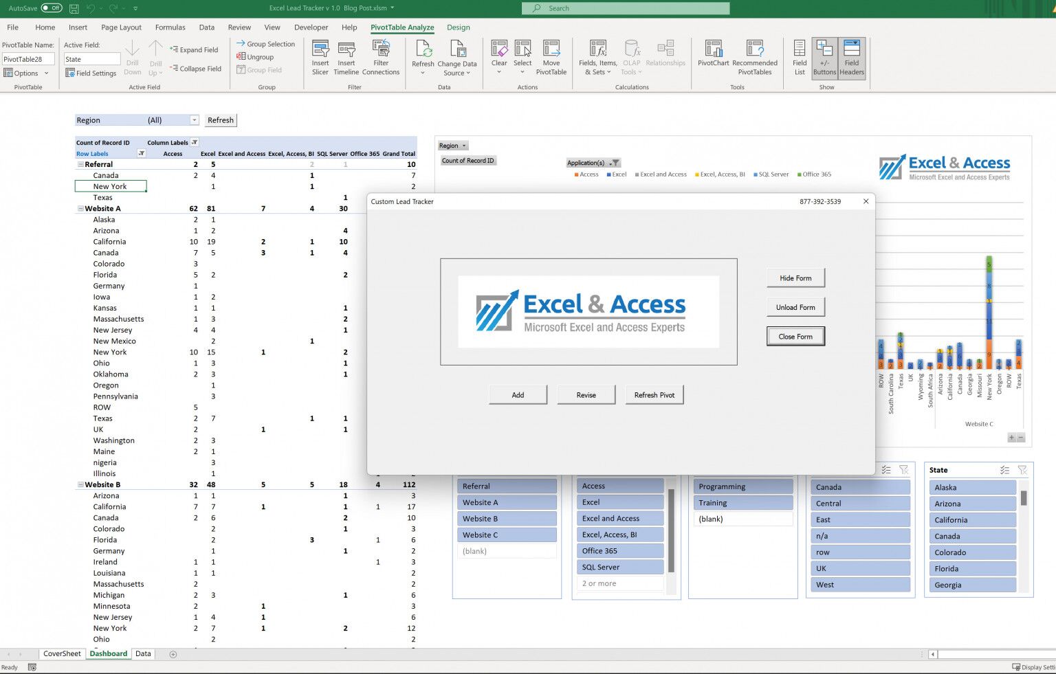 Microsoft Excel Lead Tracker Application - Excel and Access, LLC