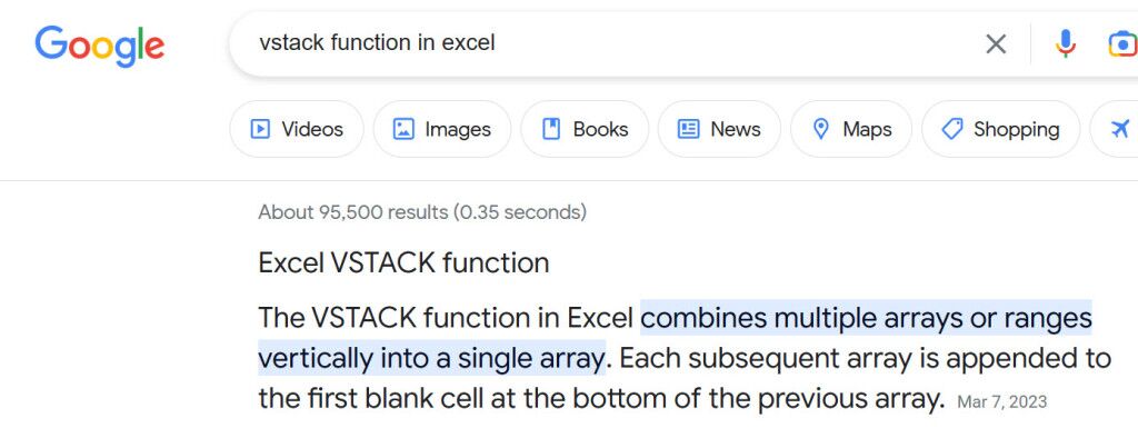 Using VStack to Consolidate Excel Datasets