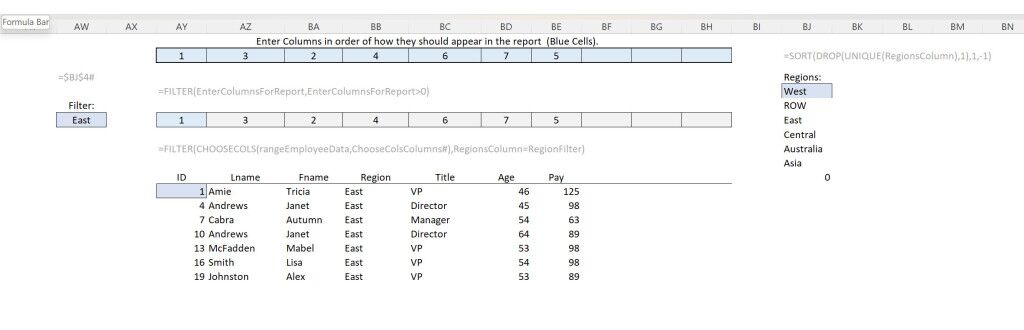 Interactive Reports in Excel Just Got Easier - Spill Functions
