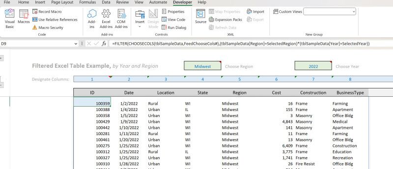 Interactive Reports in Excel Just Got Easier - Spill Functions