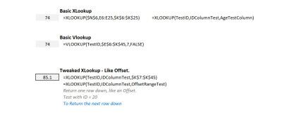 Xlookup Built-In Offset Functions use with Messy PDF Data