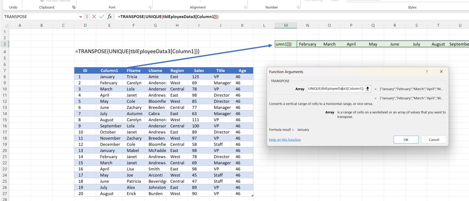 Excel Transpose Methods Then and Now - Excel and Access, LLC