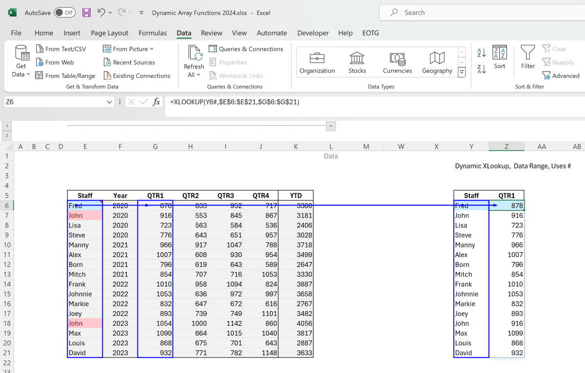 How to Program Excel Dynamic Array Functions - Excel and Access, LLC