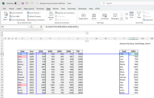 How to Program Excel Dynamic Array Functions - Excel and Access, LLC