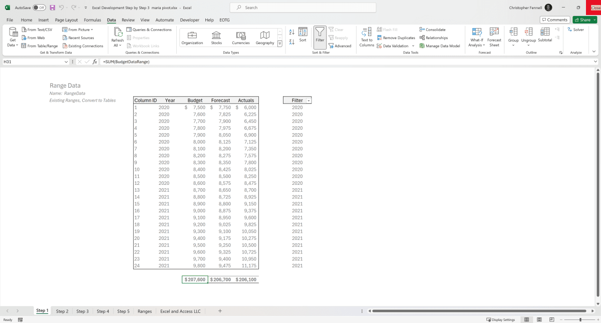 Excel Development Step by Step - Excel and Access, LLC