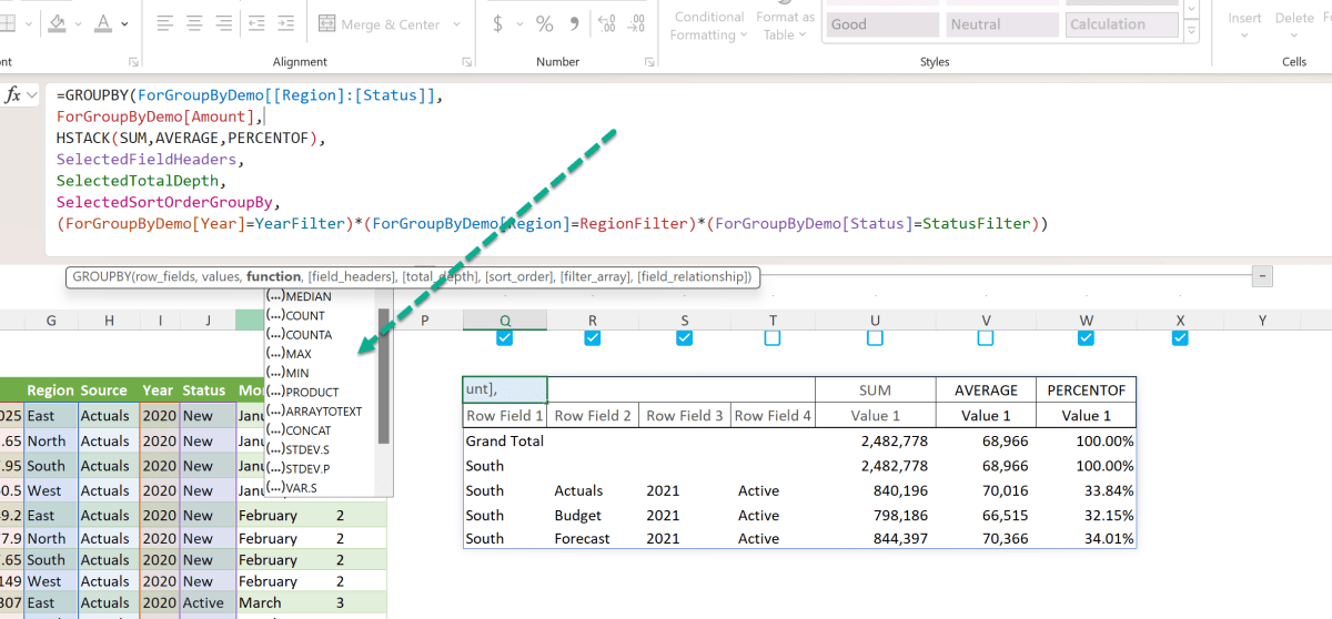 GroupBy Function for Interactive Reporting - Excel and Access, LLC