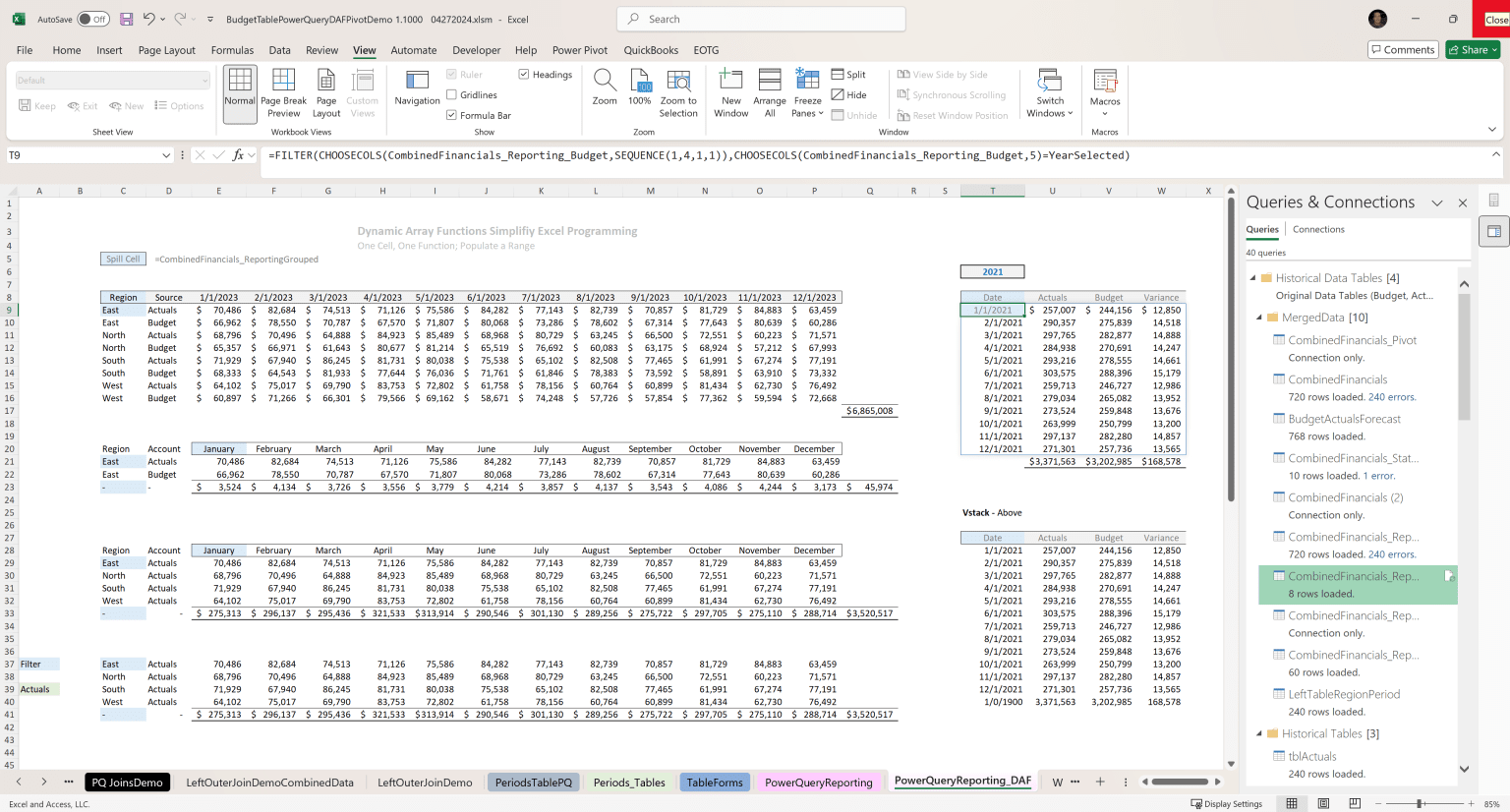 Using Excel 365 DAF with Tables - Excel and Access, LLC