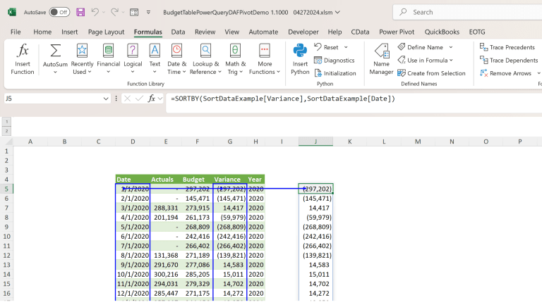 Dynamic Sorting Excel 365 - Excel and Access, LLC